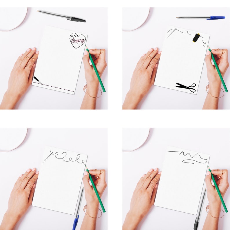 PRINTABLE Sewing Themed Letter Writing Stationary A4 Paper, Digital ...