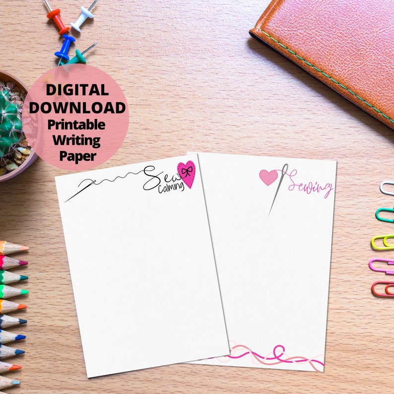 PRINTABLE Sewing Themed Letter Writing Stationary A4 Paper, Digital ...