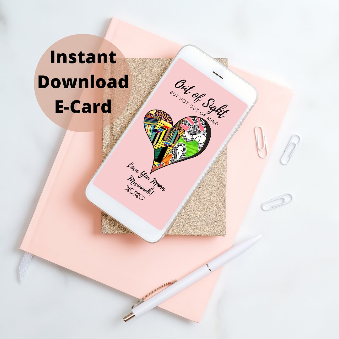 Virtual Greetings Thinking of You Fabric Collage Heart Design Instant ...