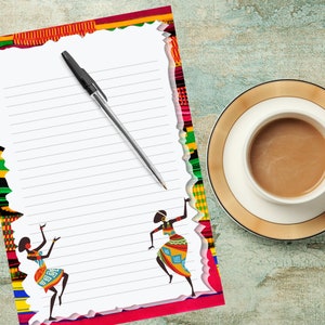 PRINTABLE Letter Writing Stationary A4 Paper, Digital Download, African ...
