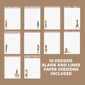 PRINTABLE Letter Writing Stationary A4 Paper, Digital Download, African ...