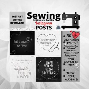 Instagram Post Template Sewing Quotes, Digital Download Premade Ready ...