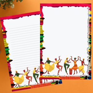 PRINTABLE Letter Writing Stationary A4 Paper, Digital Download, African ...