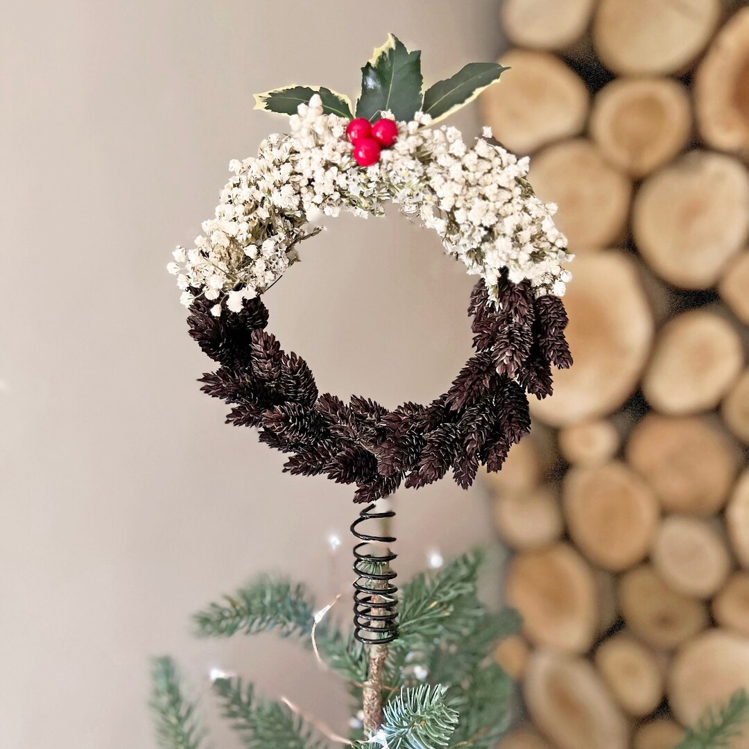 Christmas Figgy Pudding Dried Flower Tree Topper - Etsy