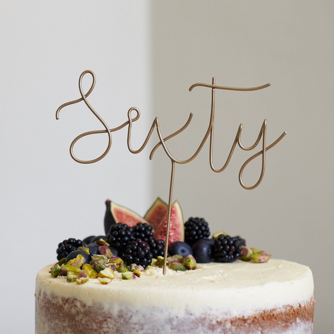 Script Sixty Wire Cake Topper - Etsy