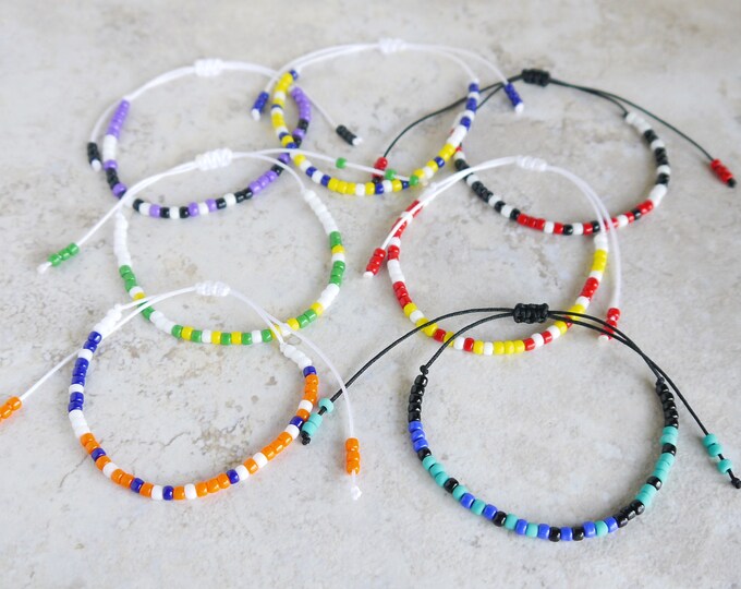 Custom Morse Code Bracelet in Sports Team Colors Personalized Gift for ...