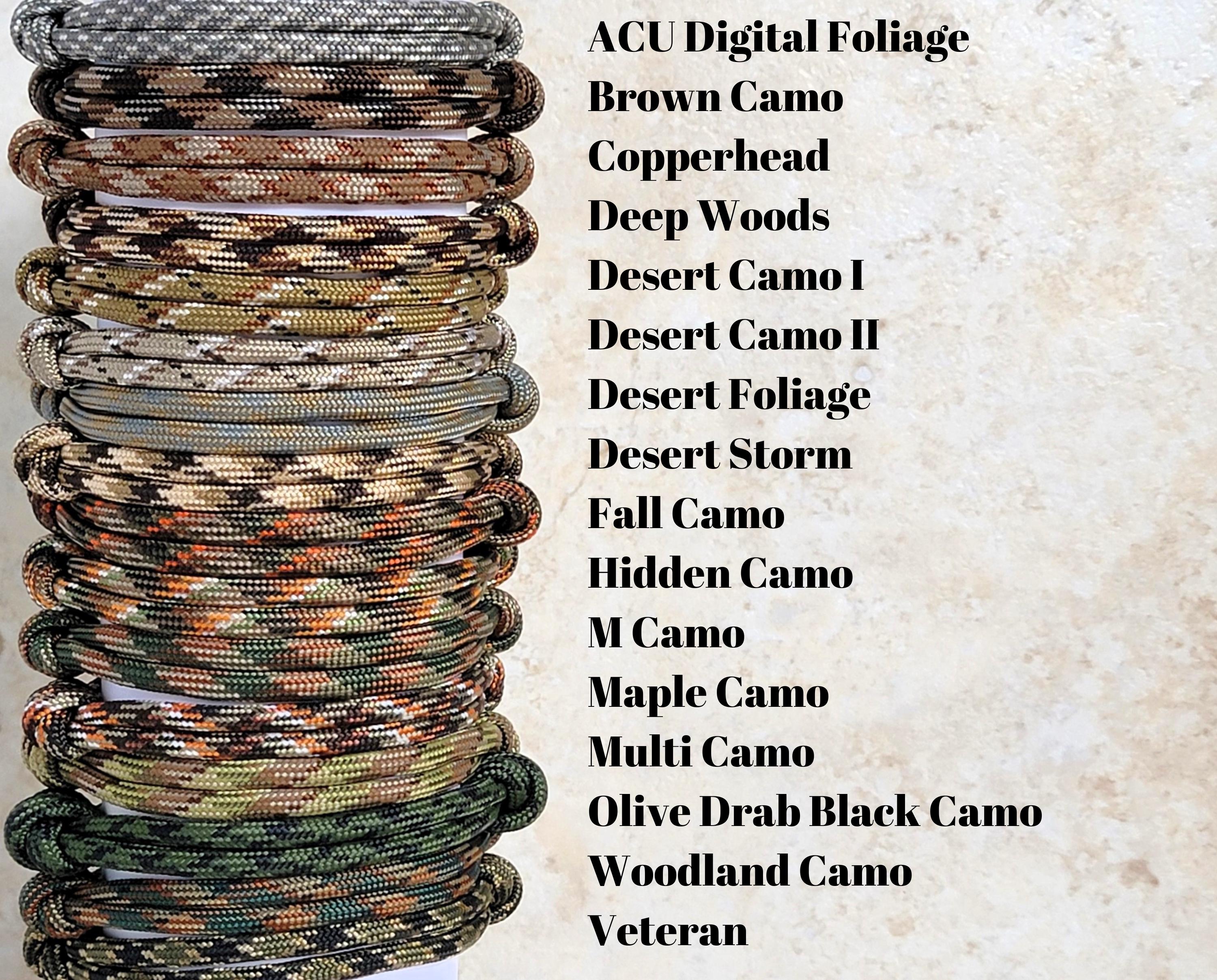 Camouflage Paracord Bracelets for Men - Adjustable Rope Bracelets ...