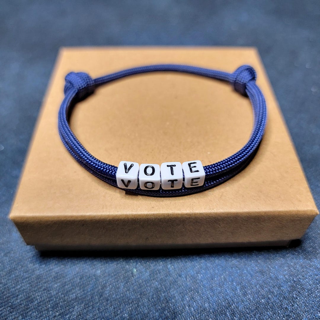 VOTE Blue Bracelet - Every Vote Counts - Democrat Liberal Gifts - PERS ...