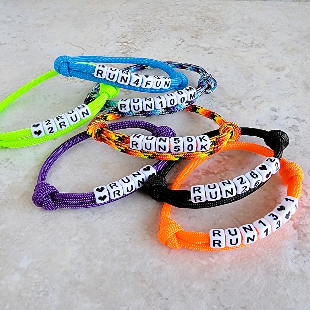 Personalized Bracelets for Runners - Running Gifts - Paracord Bracelet ...