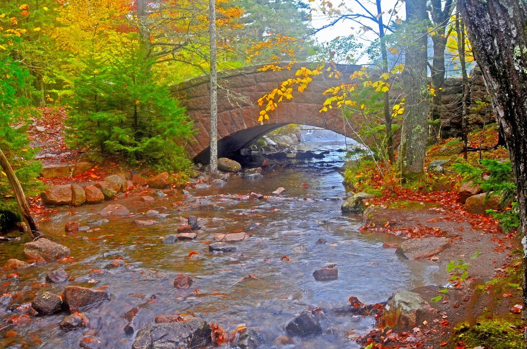 Jordan Pond Bridge, Acadia N.P., Stone Bridge, Maine Scenic, Historic ...
