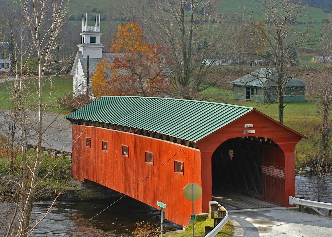 Vermont Artifacts, VT Covered Bridge, Old VT Church, W. Arlington, VT ...