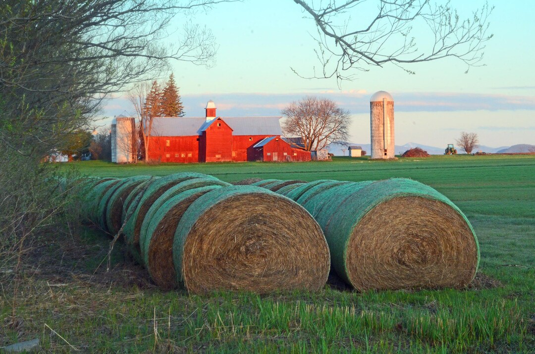 Vermont Scenic, Champlain Valley, Rural Setting, Sunrise on Red Barn ...