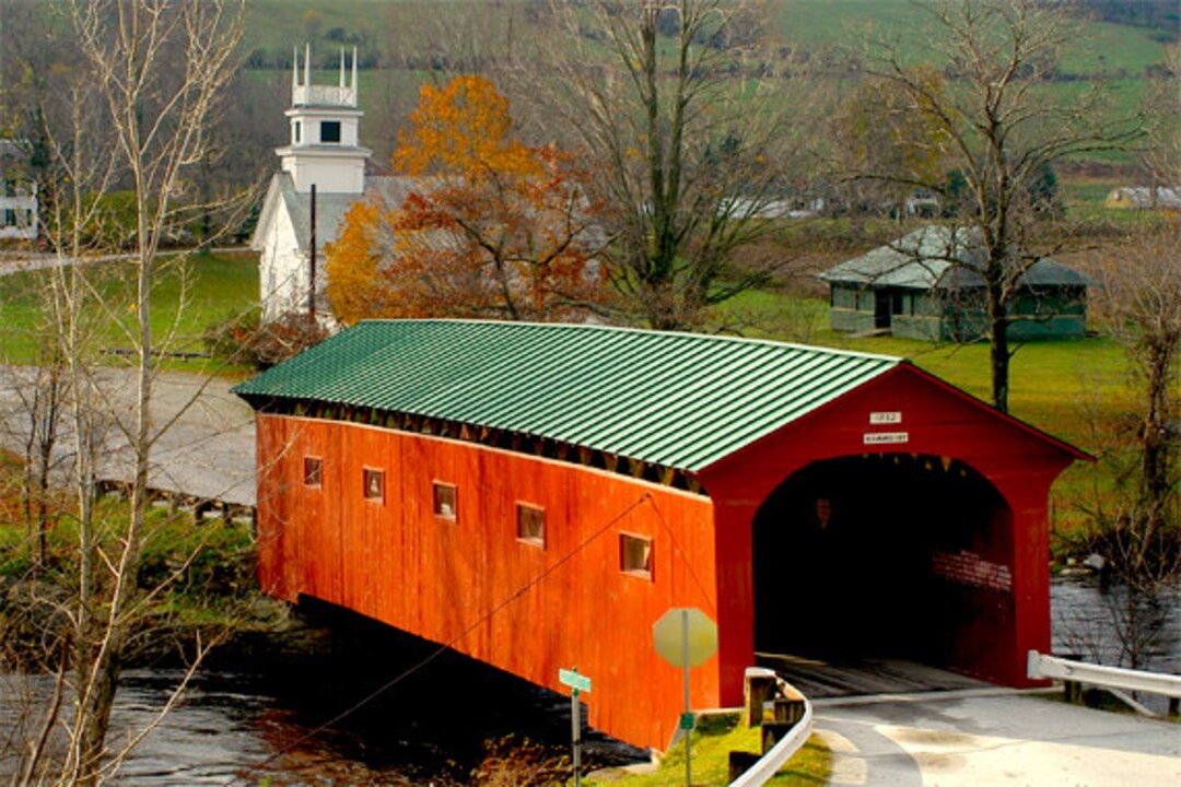 Vermont Artifacts, VT Covered Bridge, Old VT Church, W. Arlington, VT ...