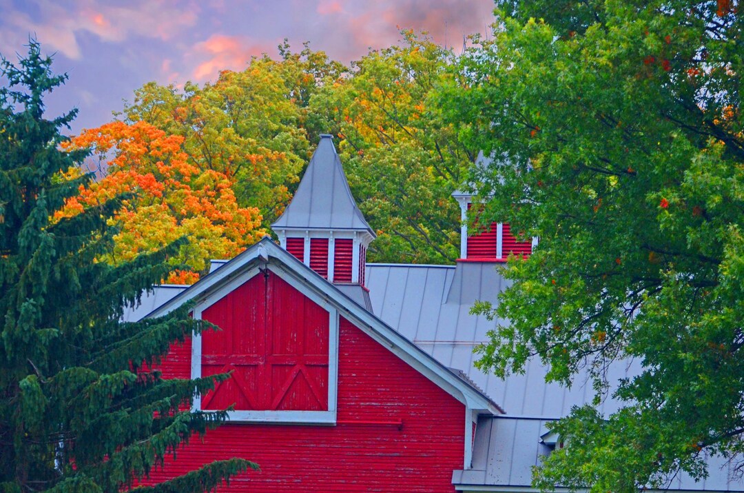 VT Farm Scene, Beautiful VT Barn, VT, Autumn Foliage and Red Barn, Fall ...