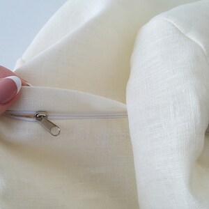 Bolster Linen Case With Zipper. Neckroll Linen Zip-off Cover. Zippered ...