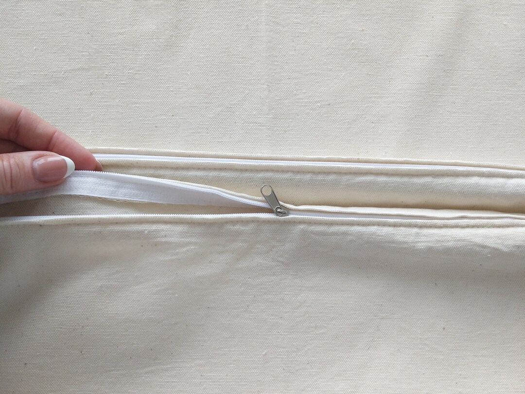 Twin, Single, Custom Natural Cotton Cover With Long Zipper. Zippered ...