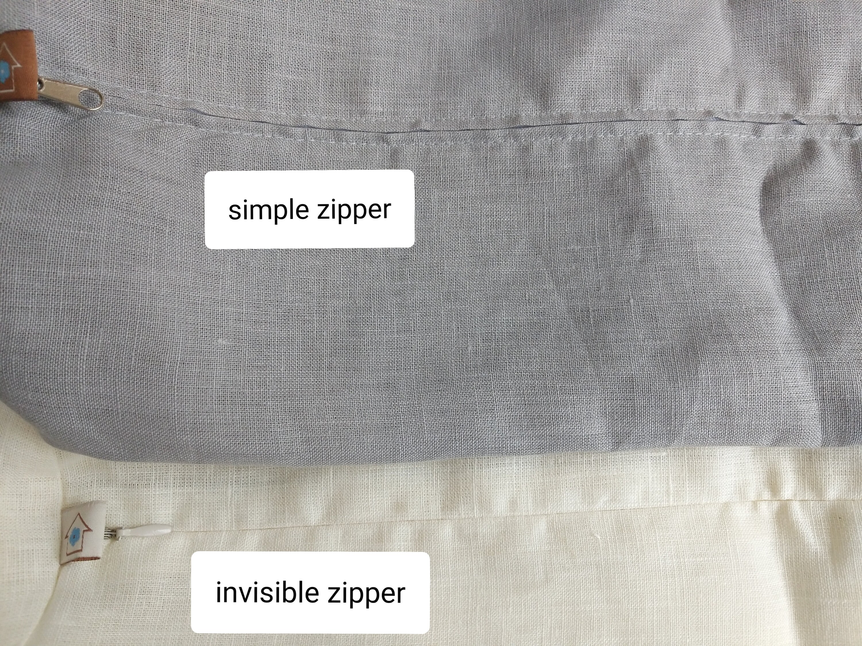 Bolster Linen Case With Zipper. Neckroll Linen Zip-off Cover. Zippered ...