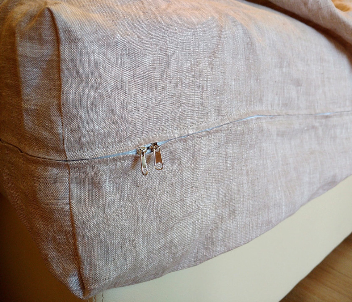 Twinsinglecustom Linen Mattress Cover With Long Zipper. - Etsy