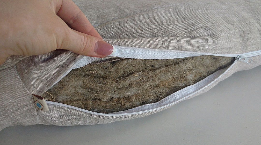 2",3",4"fully Flax Filled Mini Crib Topper, Covered Natural Linen, OVAL ...