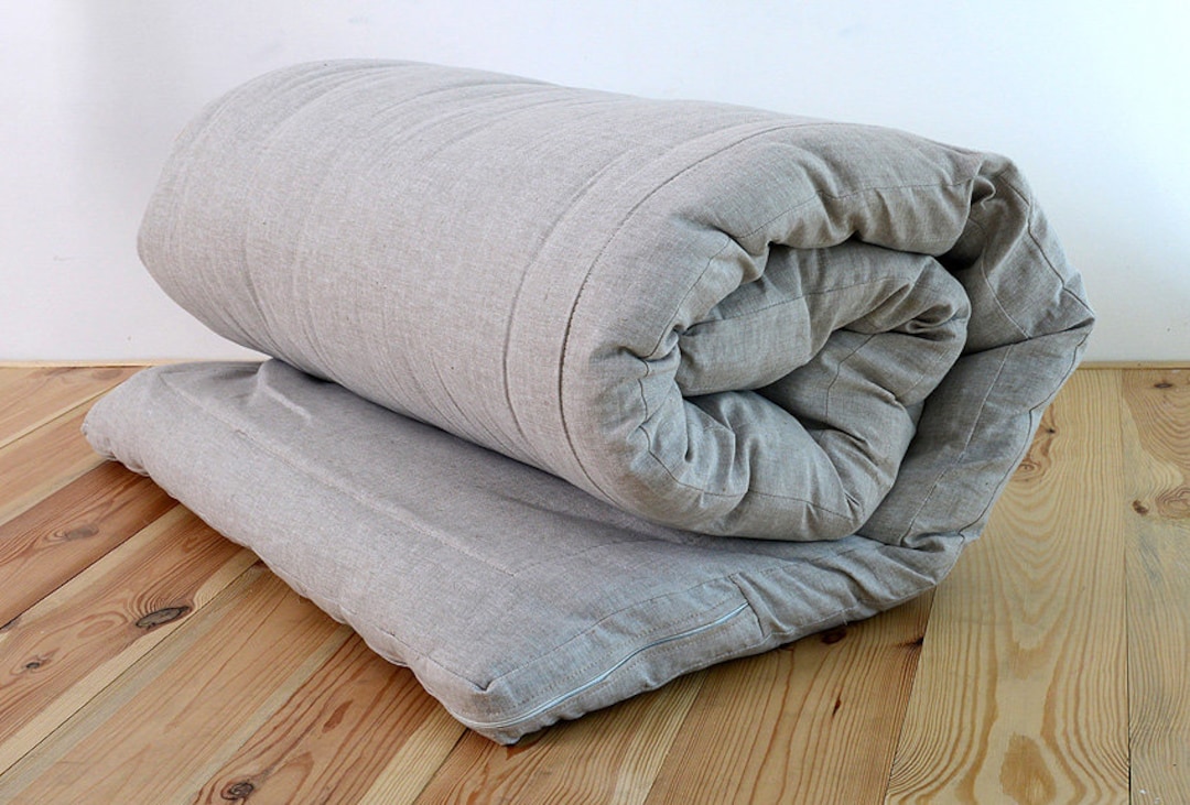 39x80x2" Flax and Cotton Filled Topper With or Without Linen Ties ...