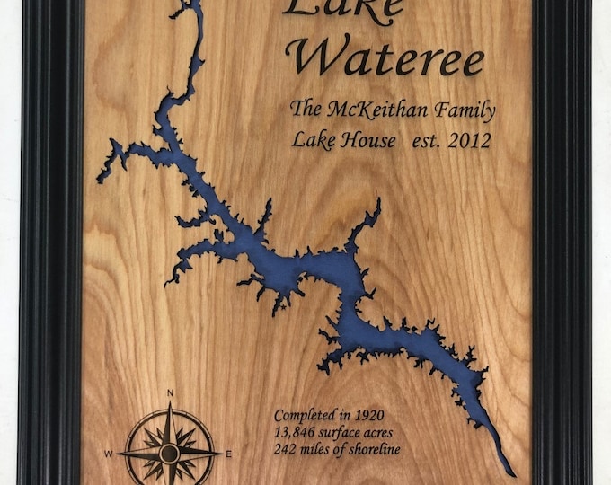 Laser Engraved Lake Maps - Etsy