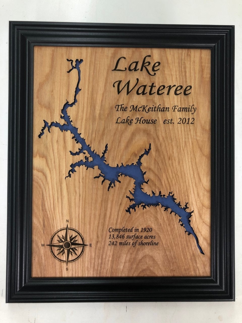 Laser Engraved Lake Maps - Etsy