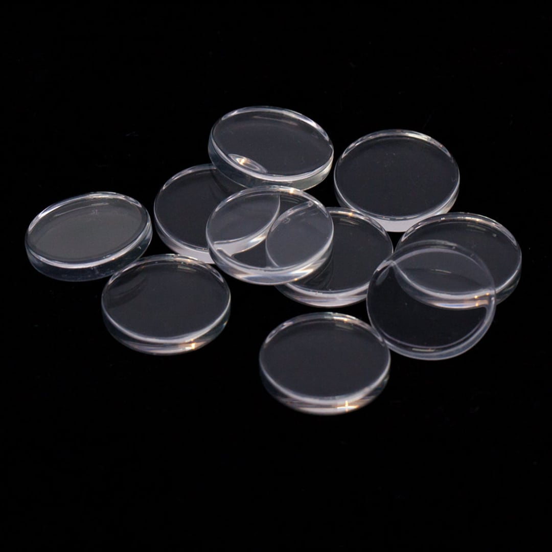 50x 18mm Circular Round Clear Flat Glass Disc Cabochons - Etsy