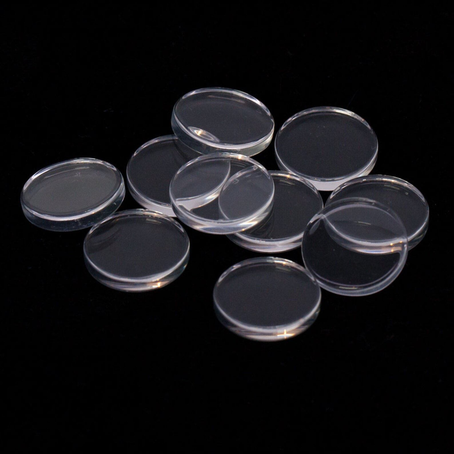 50x 18mm Circular Round Clear Flat Glass Disc Cabochons Etsy