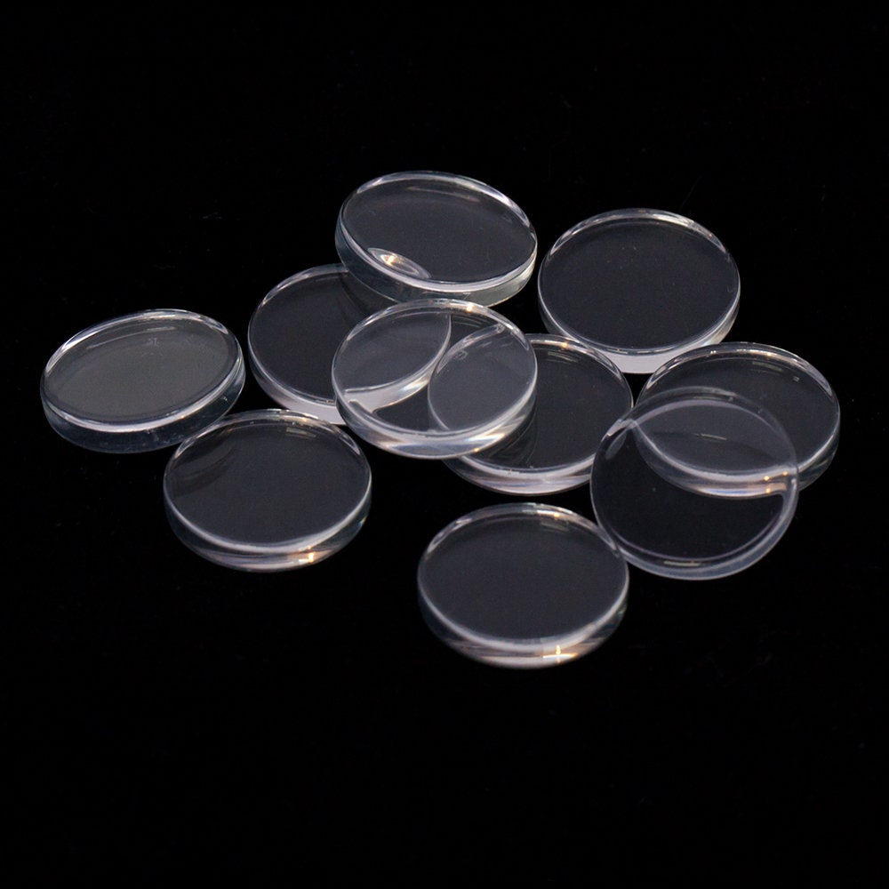 20x 18mm Circular Round Clear Flat Glass Disc Cabochons | Etsy