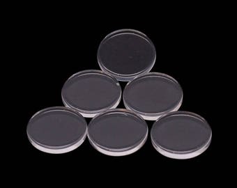 50x 18mm Circular Round Clear Flat Glass Disc Cabochons - Etsy