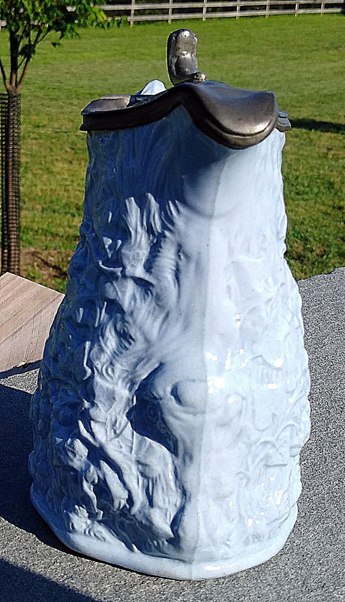 Antique Victorian T Booth (hanley) Pewter Mounted Stoneware Ivy Tree ...