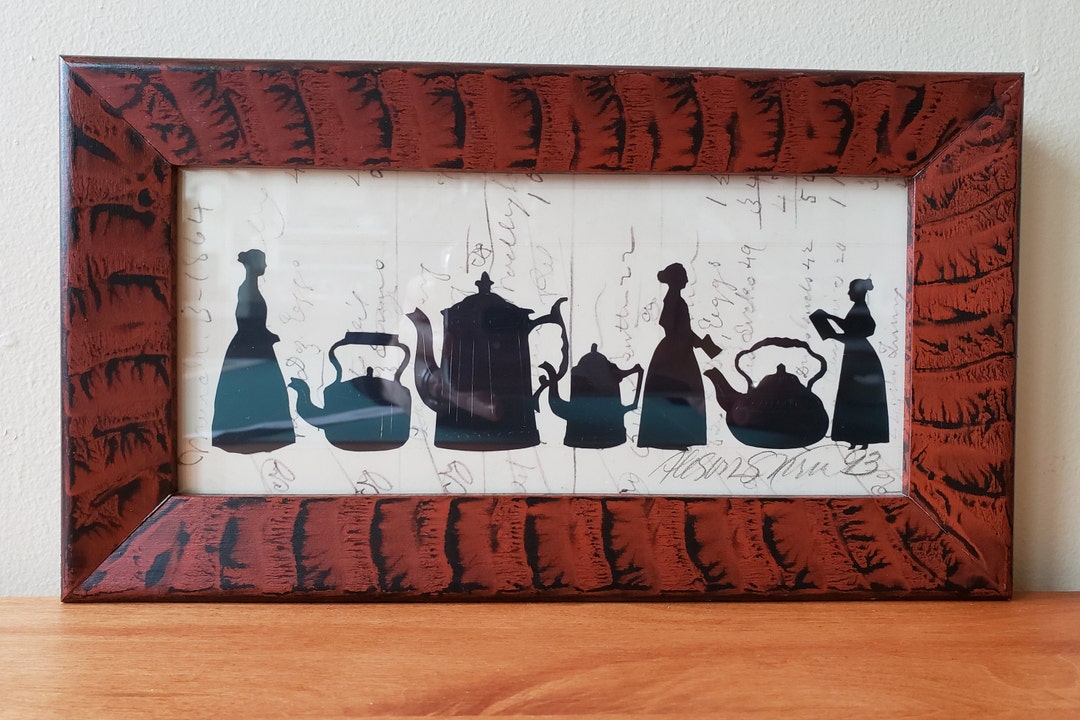 Alison Shriver Tea Kettle & Colonial Woman Collage Print With Faux ...
