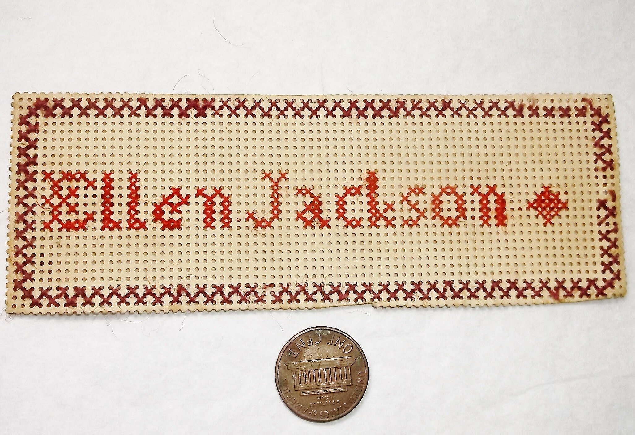Antique Paper Punch Sampler ELLEN JACKSON Hand Stitched - Etsy