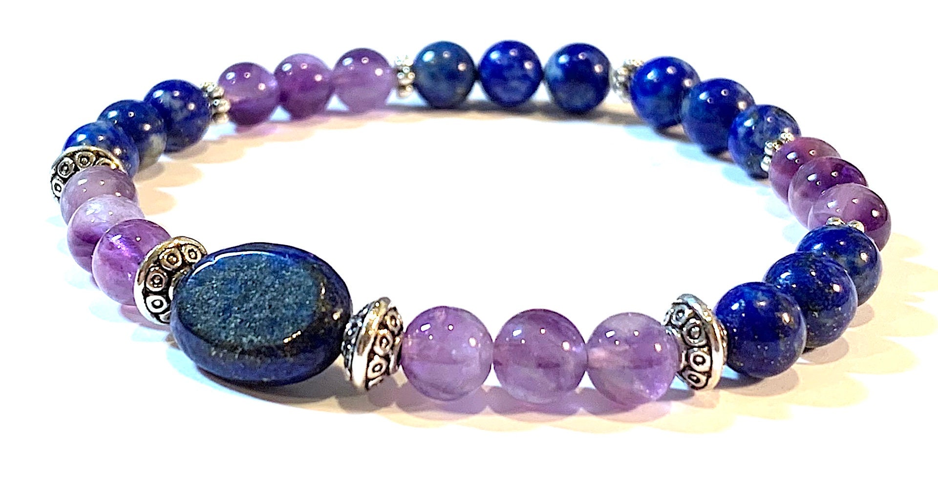 Handmade Lapis Lazuli and Amethyst Healing Bracelet - Etsy