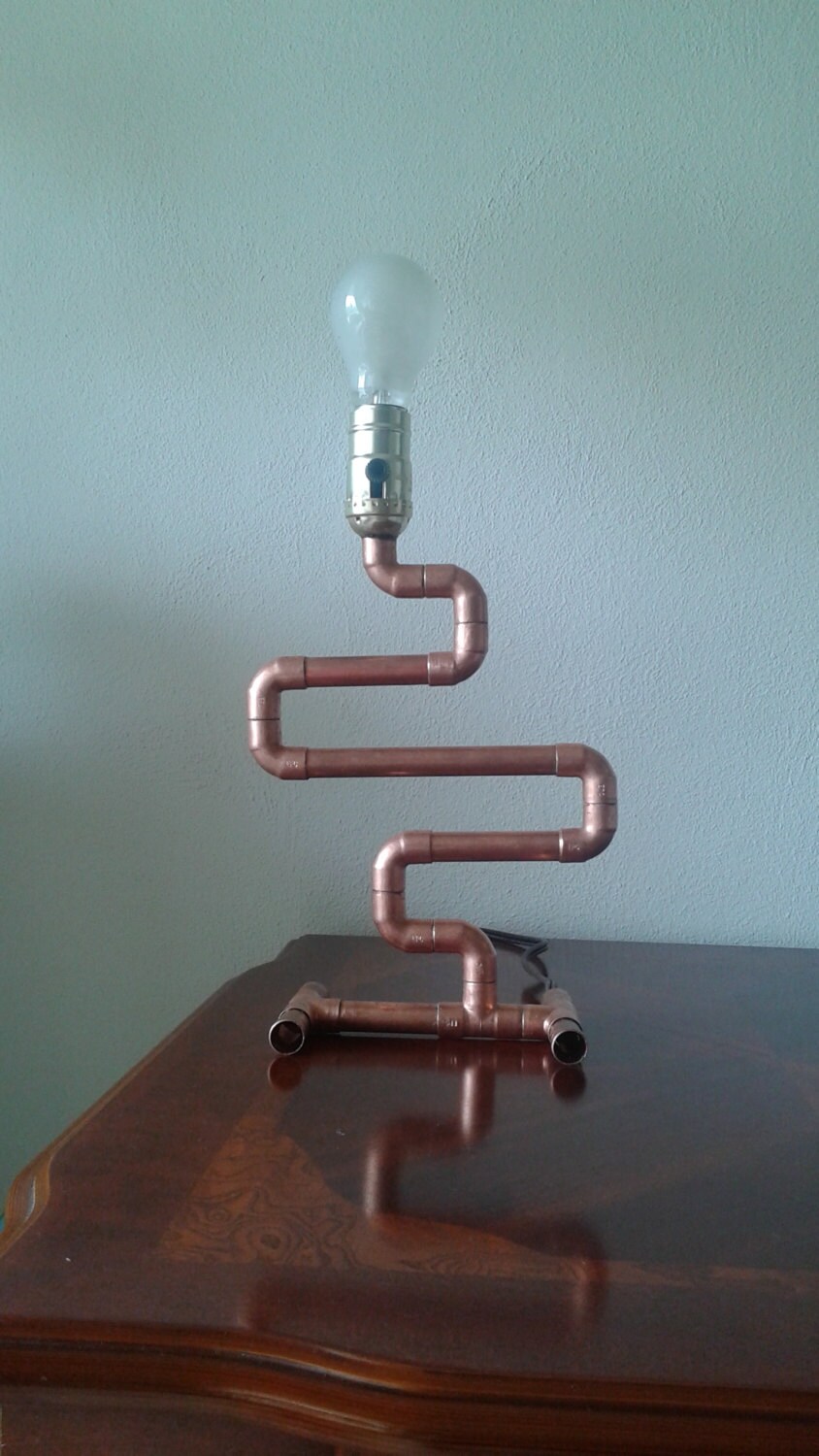 Copper Pipe Lamp "the Copperhead" - Etsy