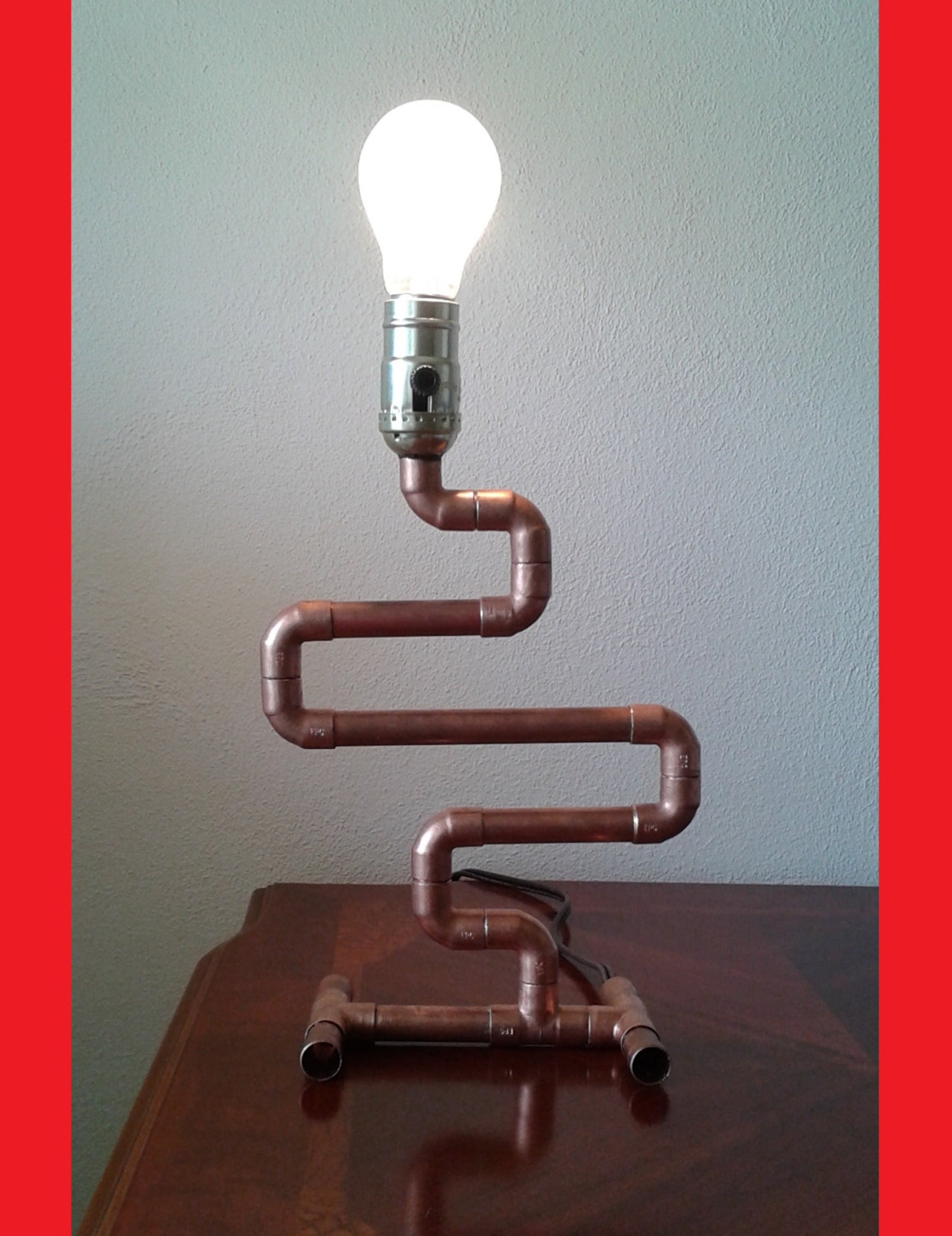 Copper Pipe Lamp "the Copperhead" - Etsy