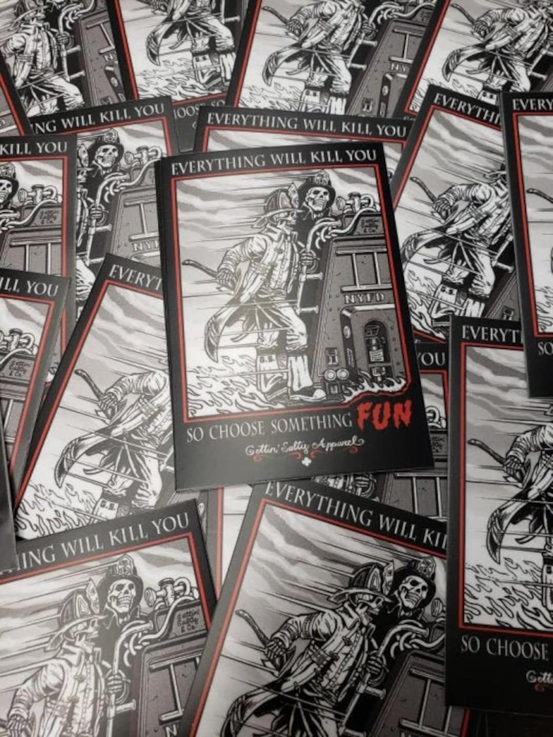 Everything Will Kill You Firefighter Stickers - Firefighter Helmet ...