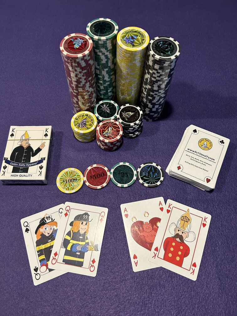 Firefighter Poker Chip Set: Custom Playing Cards, Leatherette Case - Etsy