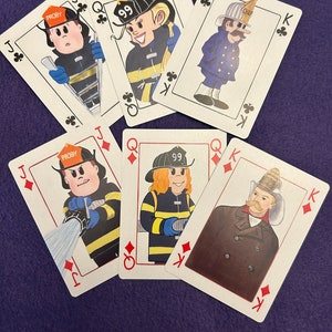 Firefighter Poker Chip Set: Custom Playing Cards, Leatherette Case - Etsy