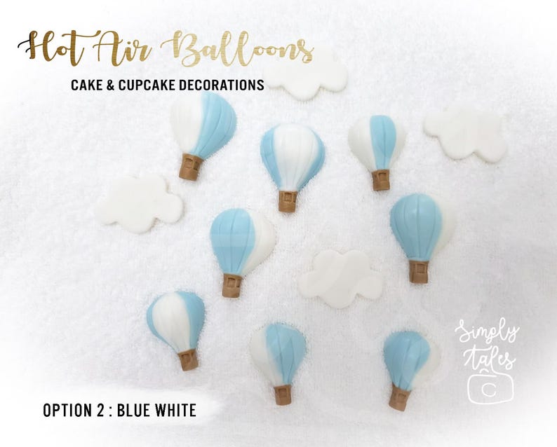 24 Pcs Edible Airplane Cloud Cake Cupcake Toppers, Boy Birthday Party ...