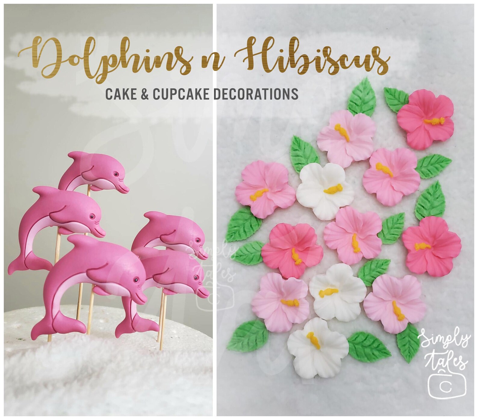 12 Pcs Dolphins Cake Cupcake Toppers, Edible Decorations, Boy Girl ...