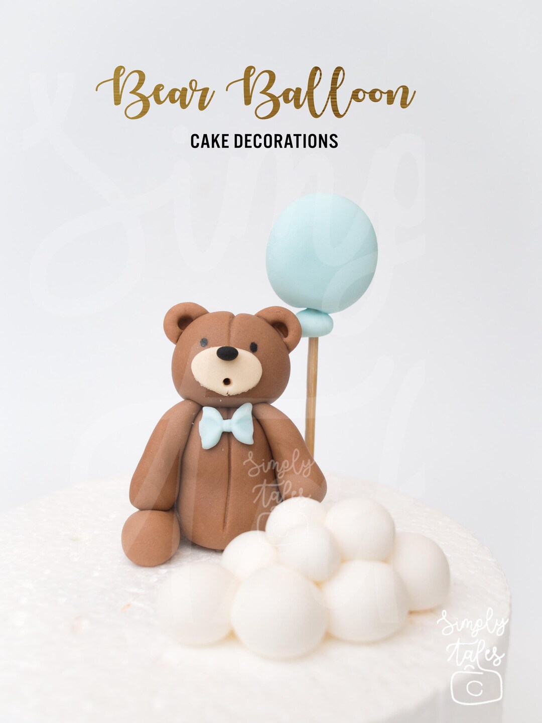 Fondant Bear Cake Topper: Woodland Birthday Decoration - Etsy