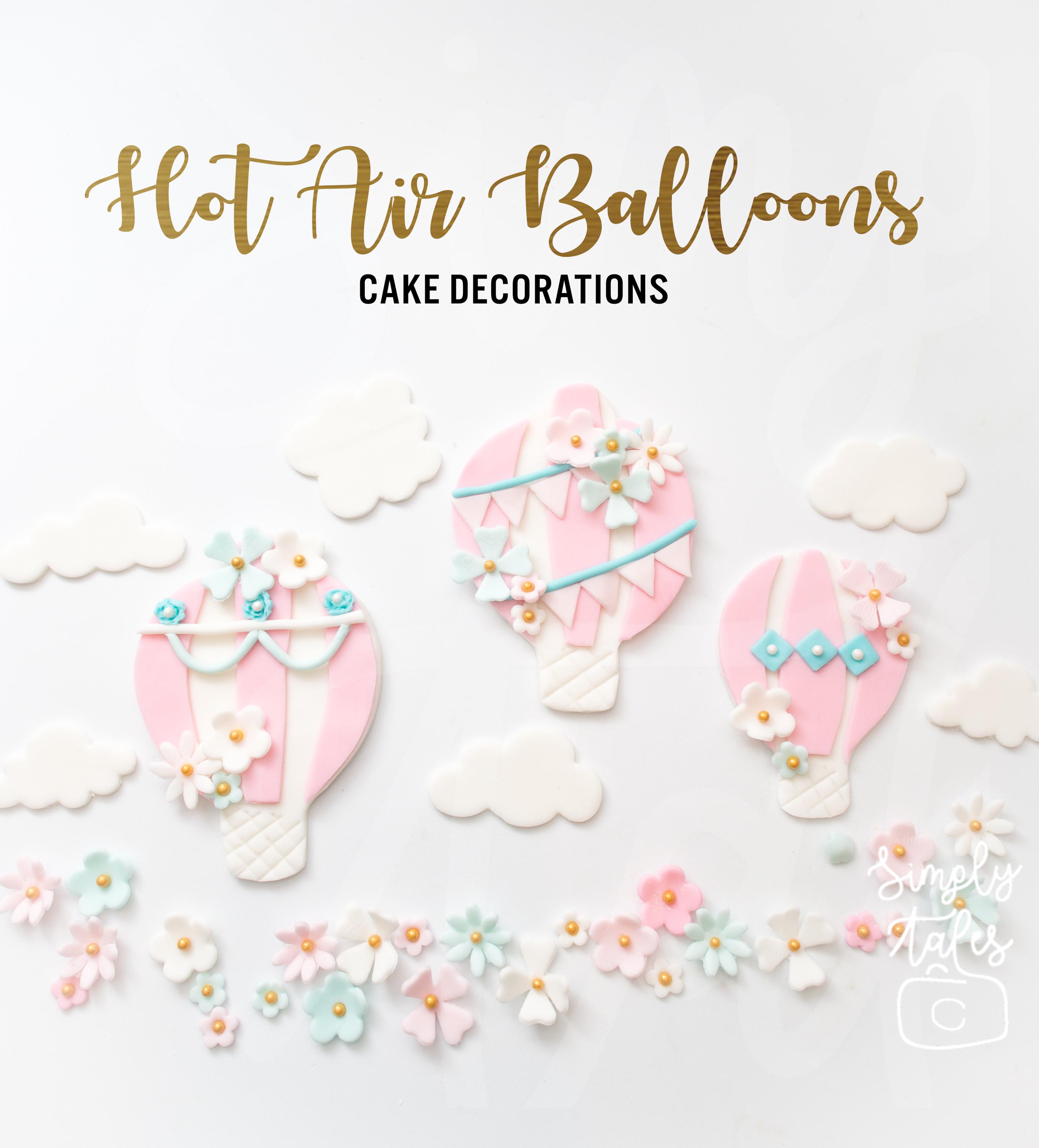 18 Pcs up up and Away Hot Air Balloon Cloud Cupcake Toppers, Boy Girl ...