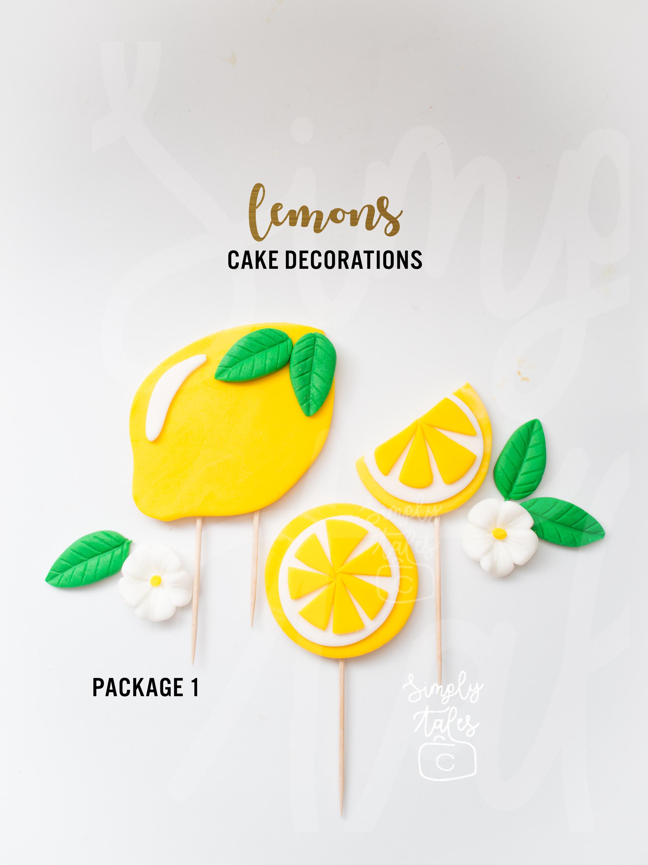 1 Set Zesty Lemon Edible Cake Topper, Tropical Party, Summer ...