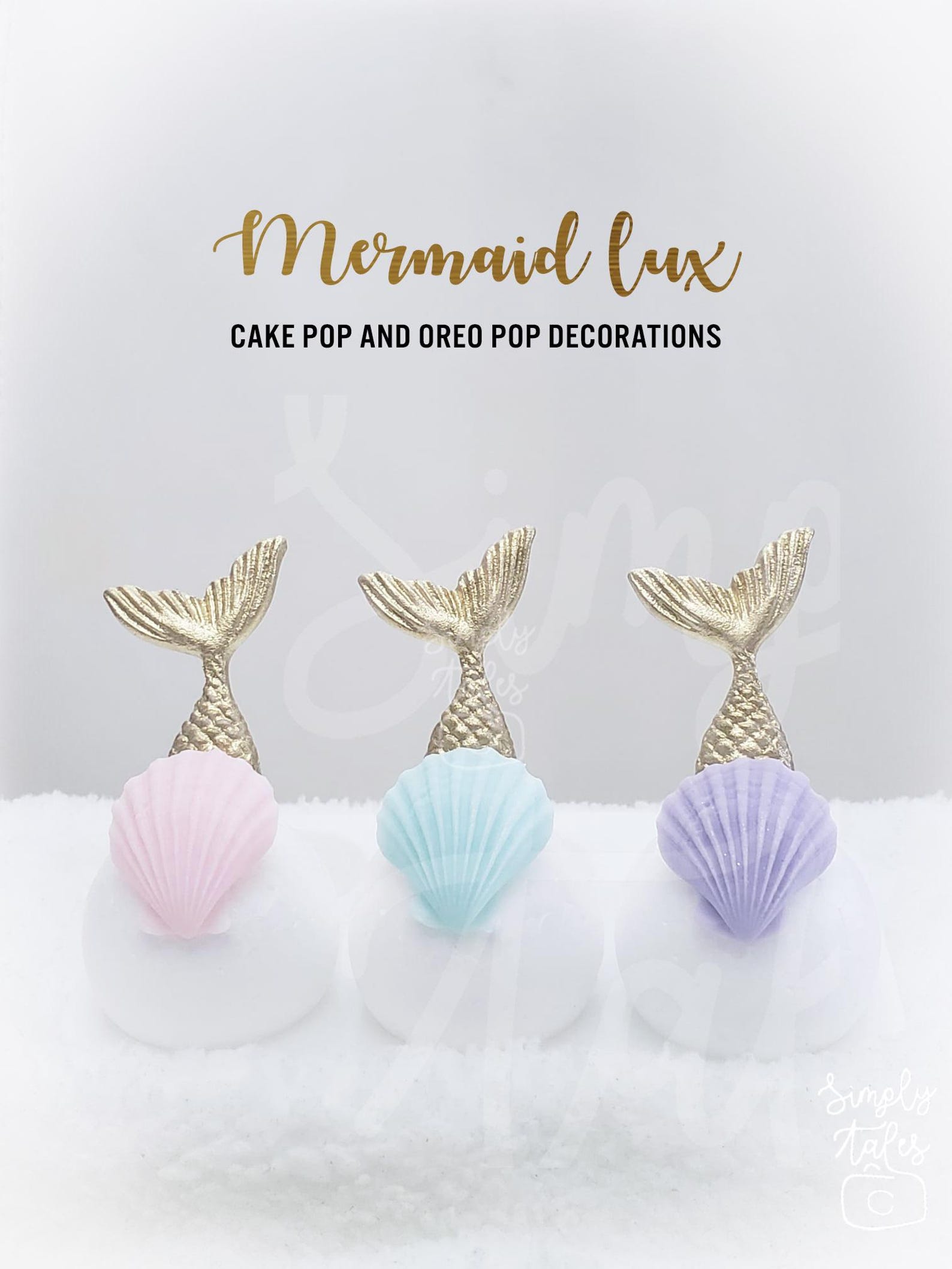 Mermaid Tail Cake Pop Toppers: Seashells, Under the Sea Party (24pcs ...