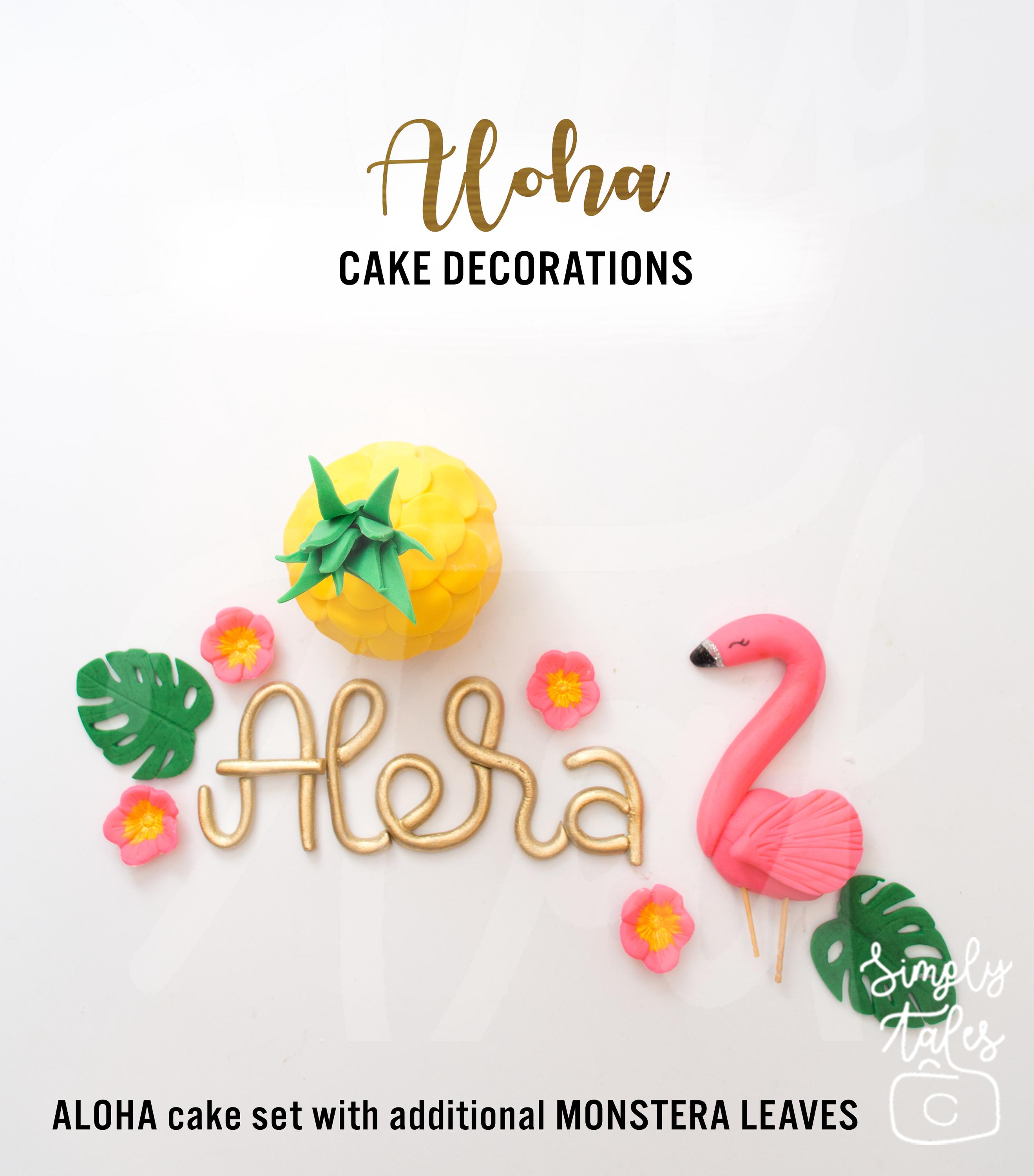 Edible Hibiscus & Leaves Cake Toppers: 36 Pcs Tropical Party ...