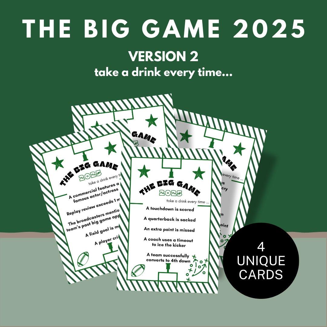 2025 Big Game Party Game Printable // the Big Game 59 Drinking/points ...