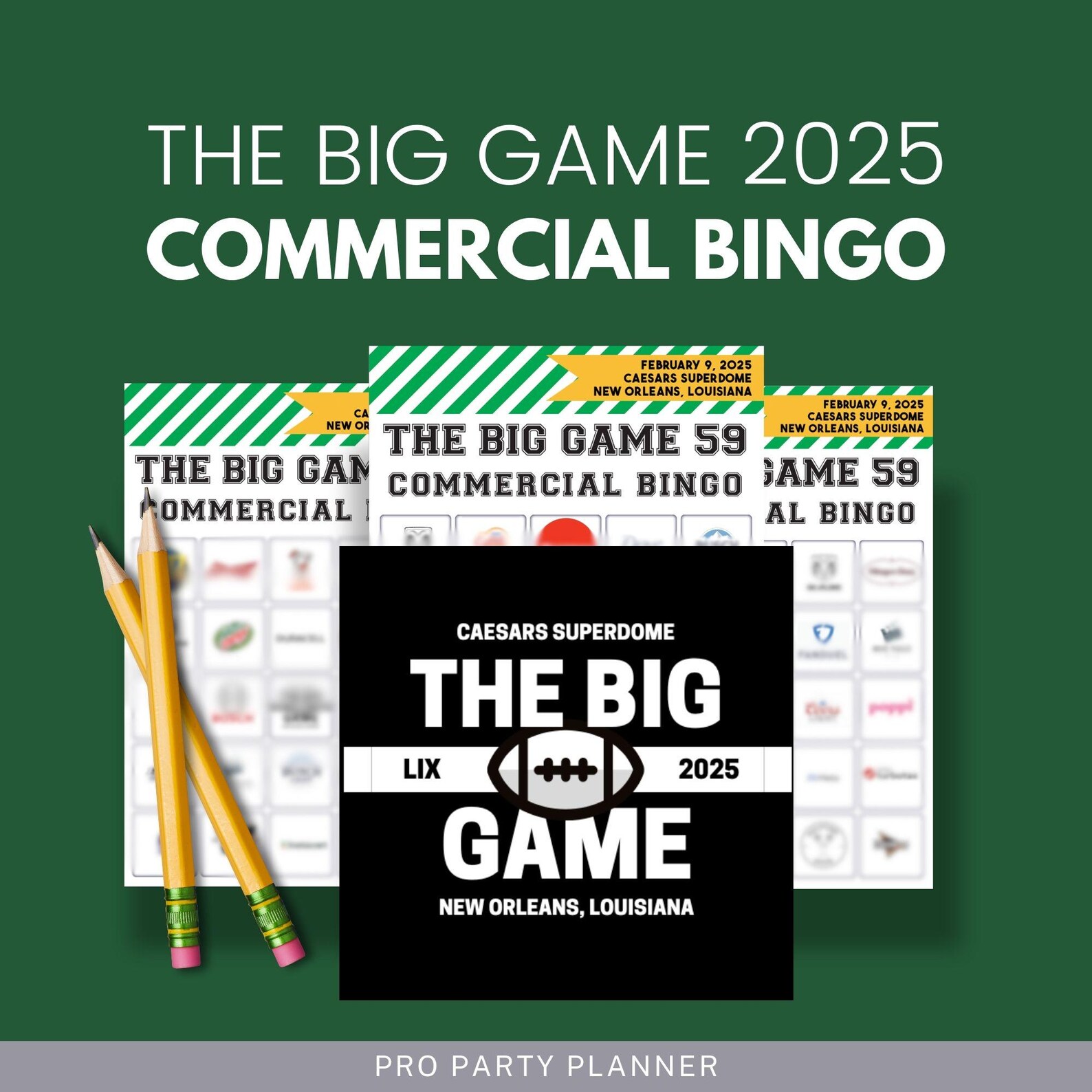 Big Game 2025 COMMERCIAL BINGO / 50 Cards - Etsy
