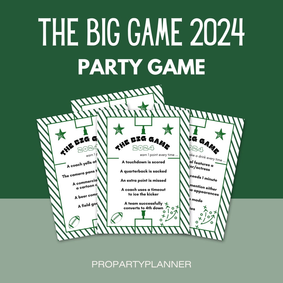 2024 Big Game Party Game Printable // the Big Game 58 Drinking/points ...