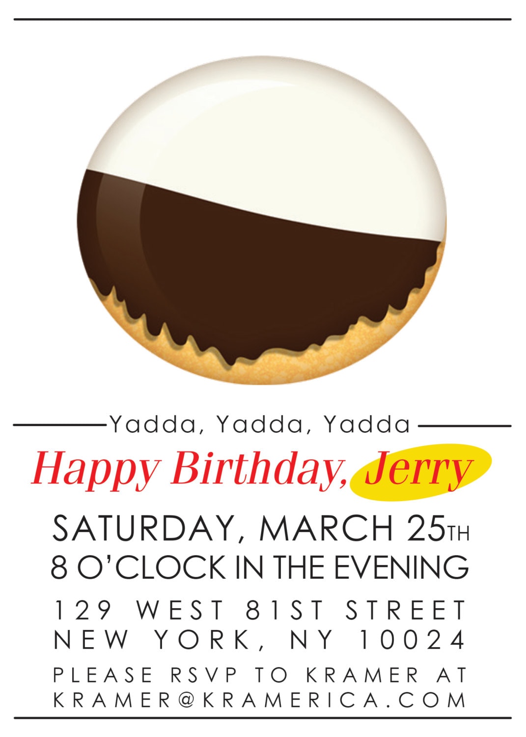 Seinfeld Party Invitation // Seinfeld Theme Party // Custom Invitation ...
